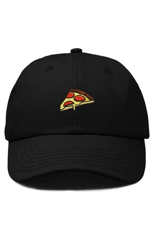 DALIX Pizza Slice Embroidered Cap - Black