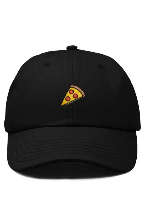 DALIX Pizza Slice Embroidered Cap - Black
