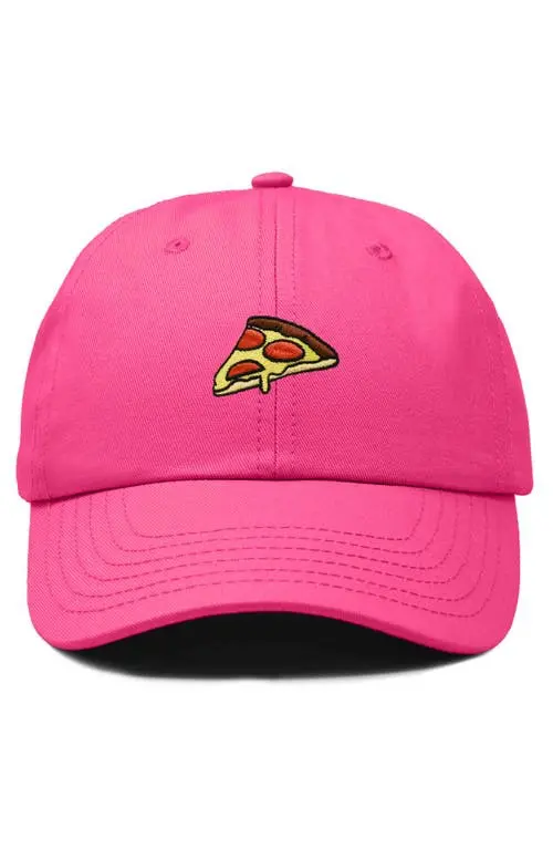 DALIX Pizza Slice Embroidered Cap - Hot Pink