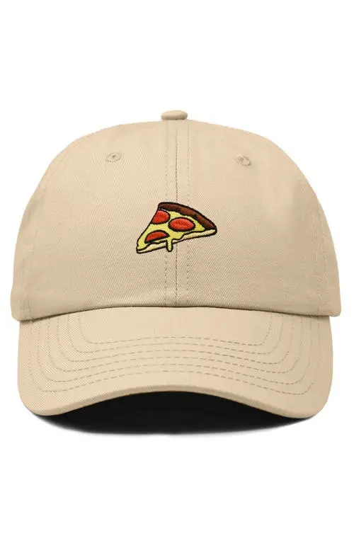 DALIX Pizza Slice Embroidered Cap - Khaki