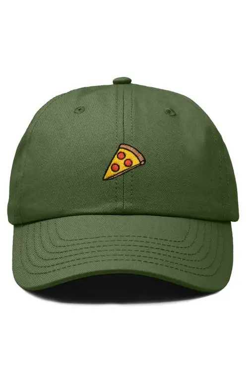 DALIX Pizza Slice Embroidered Cap - Olive