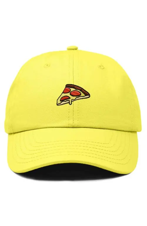 DALIX Pizza Slice Embroidered Cap - Yellow