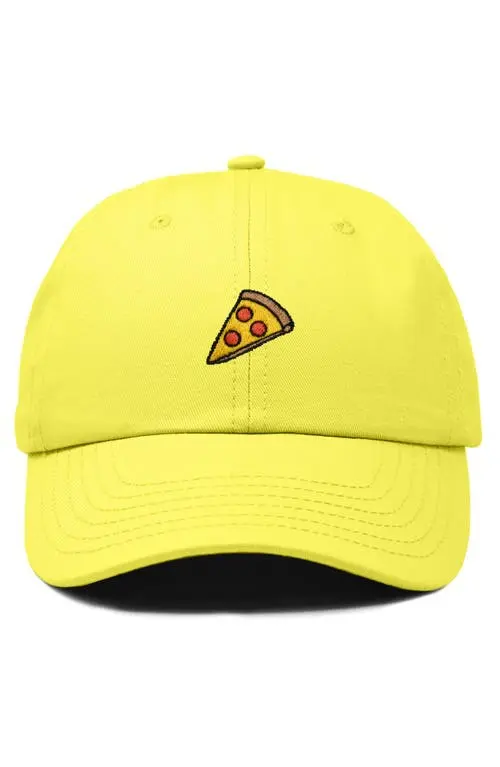 DALIX Pizza Slice Embroidered Cap - Yellow