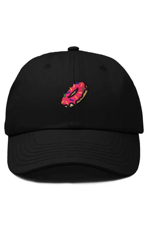 DALIX Donut Embroidered Cap - Black