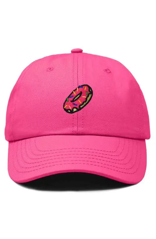 DALIX Donut Embroidered Cap - Hot Pink