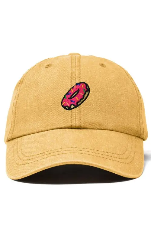 DALIX Donut Embroidered Cap - Washed Gold