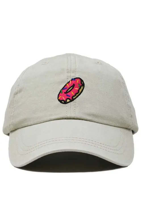 DALIX Donut Embroidered Cap - Washed Stone White
