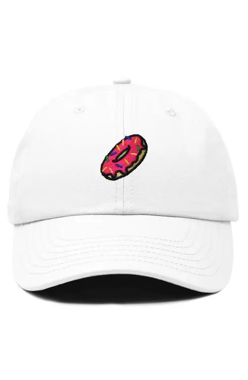 DALIX Donut Embroidered Cap - White