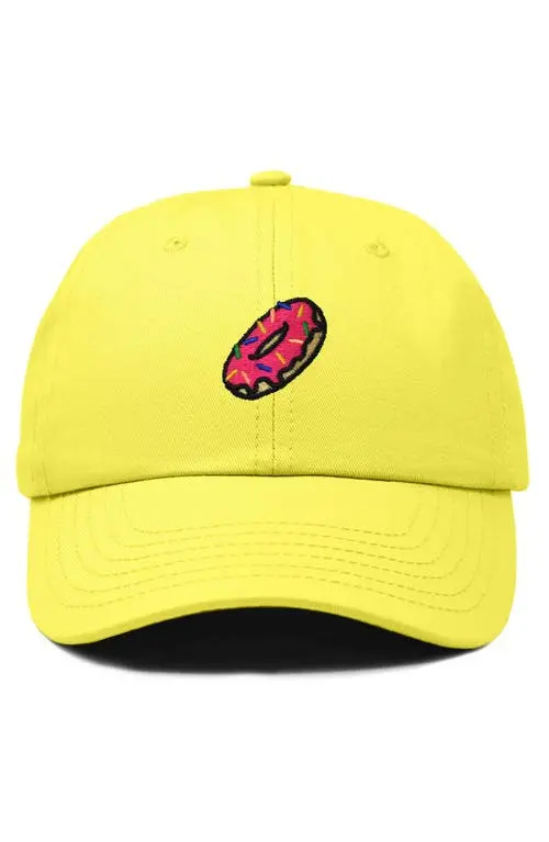 DALIX Donut Embroidered Cap - Yellow