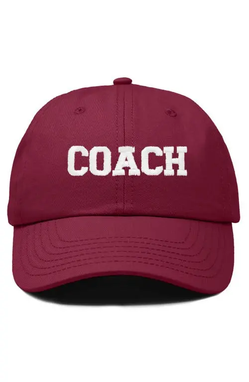 DALIX Coach Embroidered Cap - Maroon