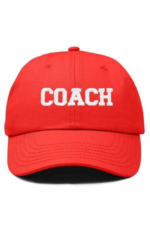 DALIX Coach Embroidered Cap - Red