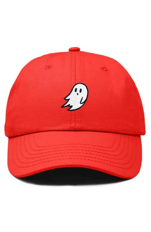 DALIX Ghost Embroidered Cap - Red