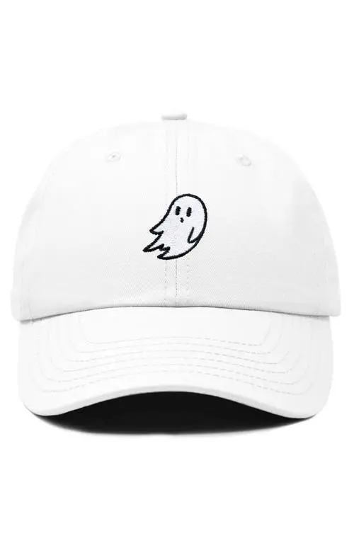DALIX Ghost Embroidered Cap - White
