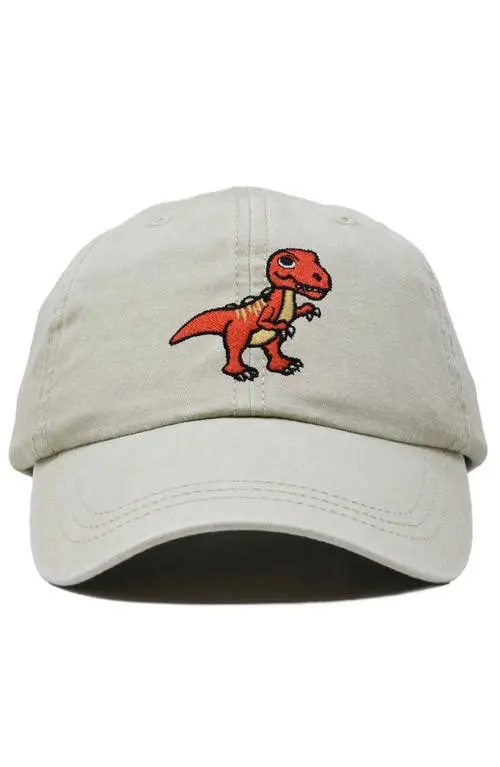 DALIX T-rex Embroidered Cap - Washed Stone White