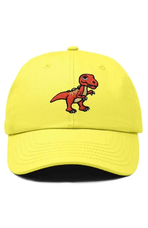 DALIX T-rex Embroidered Cap - Yellow