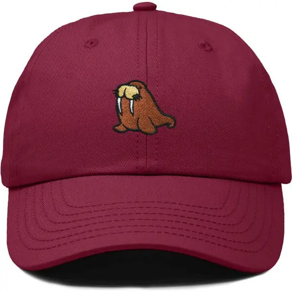 DALIX Walrus Embroidered Cap - Maroon