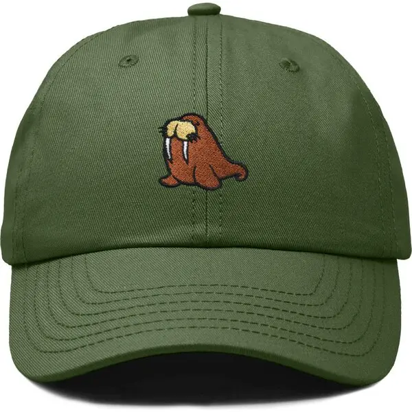 DALIX Walrus Embroidered Cap - Olive