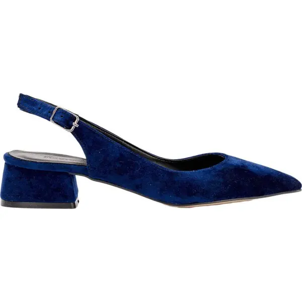 FOREVER & ALWAYS SHOES Emma Slingback Flat Heels - Navy Blue