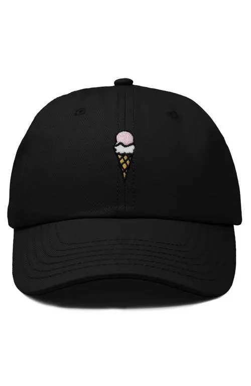 DALIX Double Scoop Embroidered Cap - Black