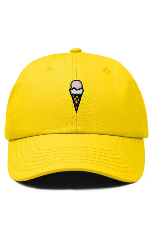 DALIX Double Scoop Embroidered Cap - Gold