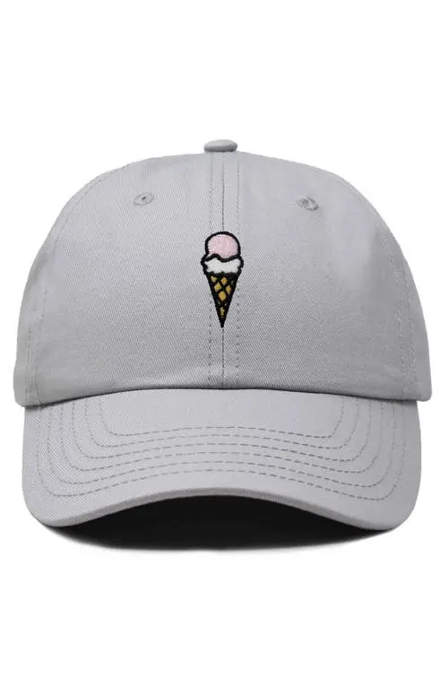 DALIX Double Scoop Embroidered Cap - Gray