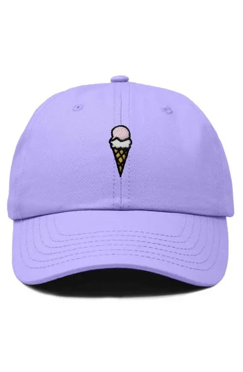 DALIX Double Scoop Embroidered Cap - Lavender