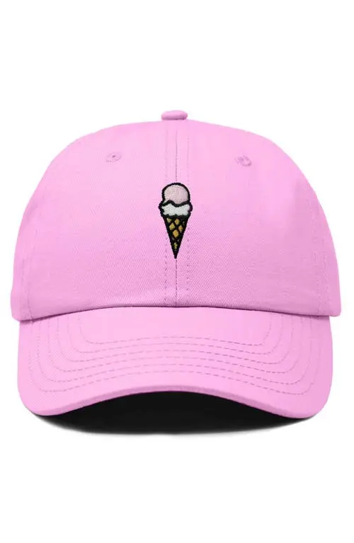 DALIX Double Scoop Embroidered Cap - Light Pink
