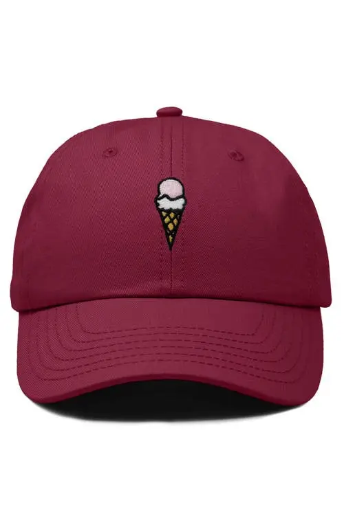 DALIX Double Scoop Embroidered Cap - Maroon