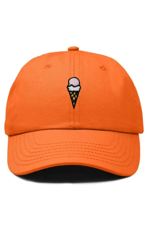 DALIX Double Scoop Embroidered Cap - Orange