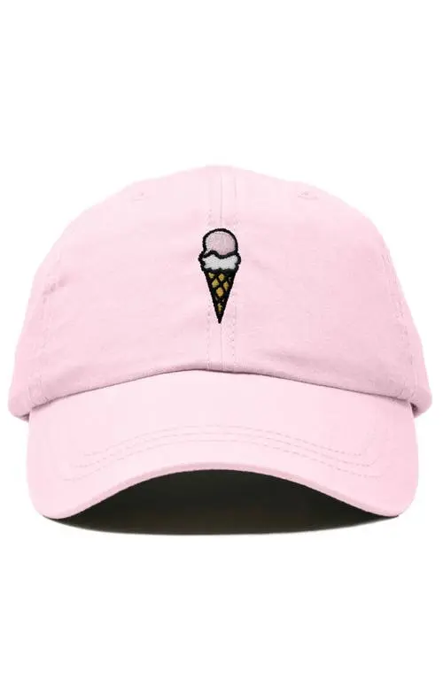 DALIX Double Scoop Embroidered Cap - Washed Pink