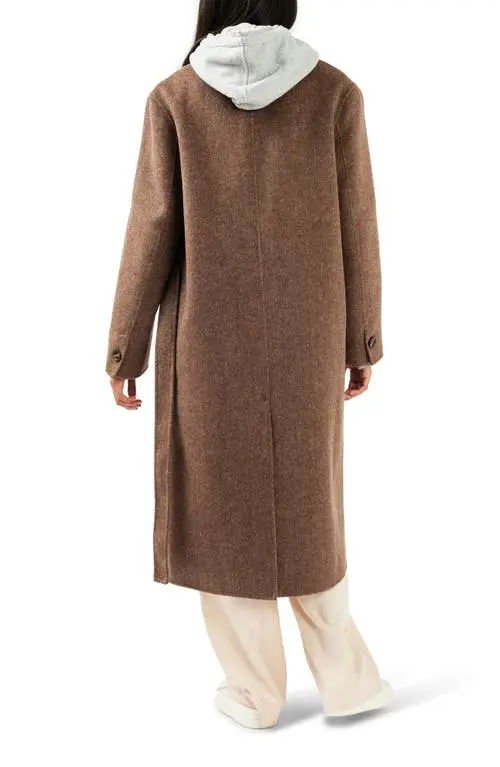 BELLE & BLOOM Side-tie Wool-blend Coat - Walnut