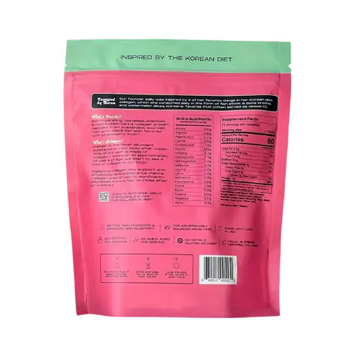 CRUSHED TONIC Watermelon Juice Marine Collagen Supplement - Pink