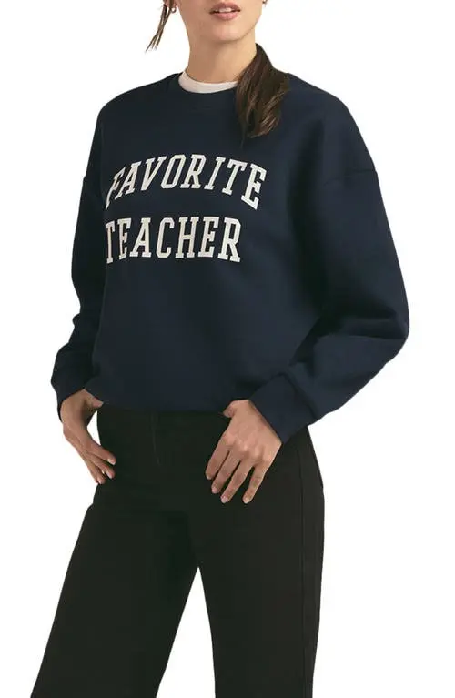 FAVORITE DAUGHTER Favorite Teacher Sweatshirt - Navy