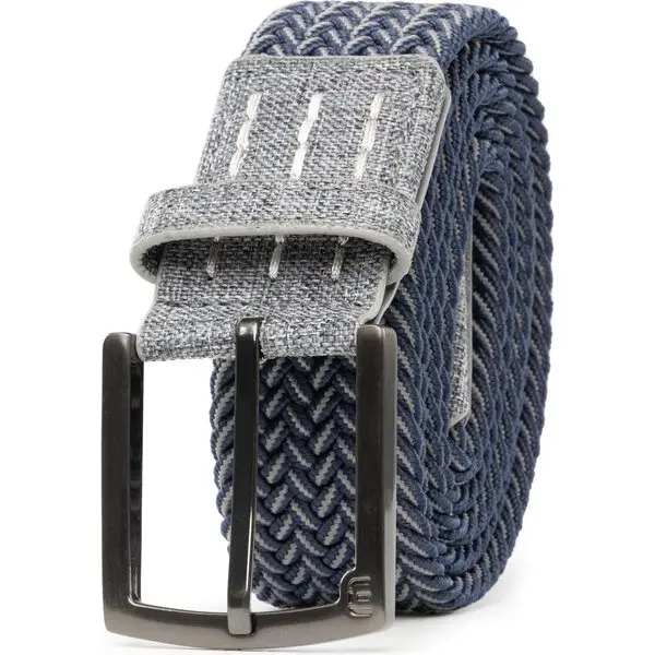 Travis Mathew Cheers 2.0 Woven Elastic Belt - Dark Blue/ Dark Grey