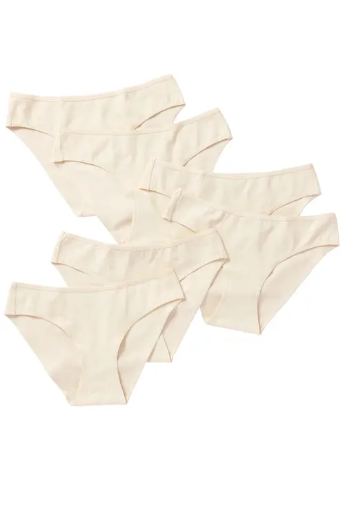YELLOWBERRY Daisy Cotton Undie 6pk - Beige