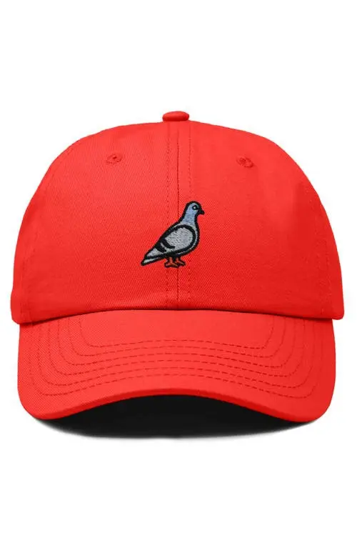 DALIX Pigeon Embroidered Cap - Red