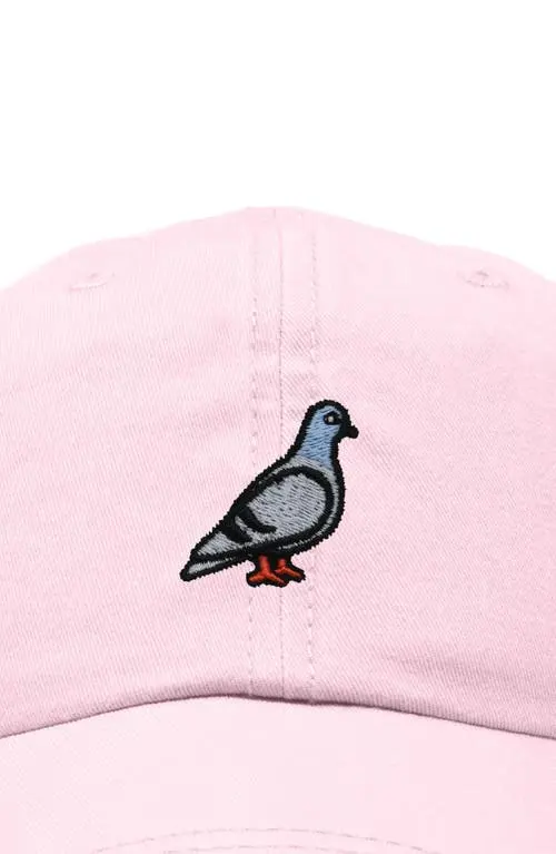 DALIX Pigeon Embroidered Cap - Washed Pink