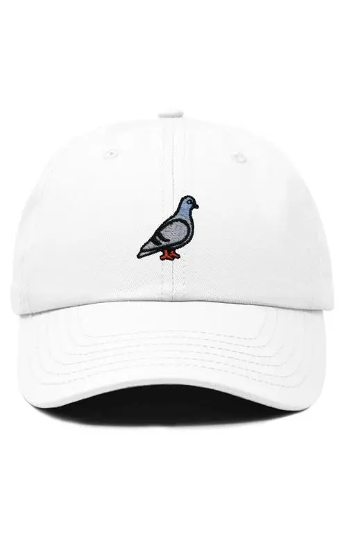 DALIX Pigeon Embroidered Cap - White