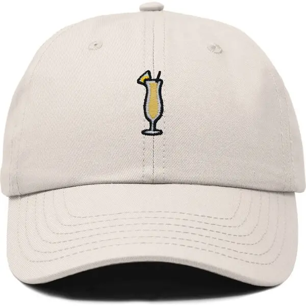 DALIX Pina Colada Embroidered Cap - Beige