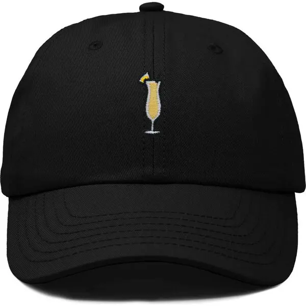 DALIX Pina Colada Embroidered Cap - Black