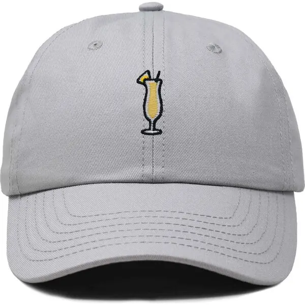 DALIX Pina Colada Embroidered Cap - Gray
