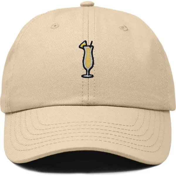 DALIX Pina Colada Embroidered Cap - Khaki
