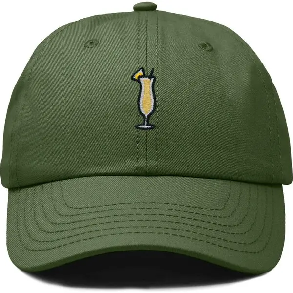 DALIX Pina Colada Embroidered Cap - Olive