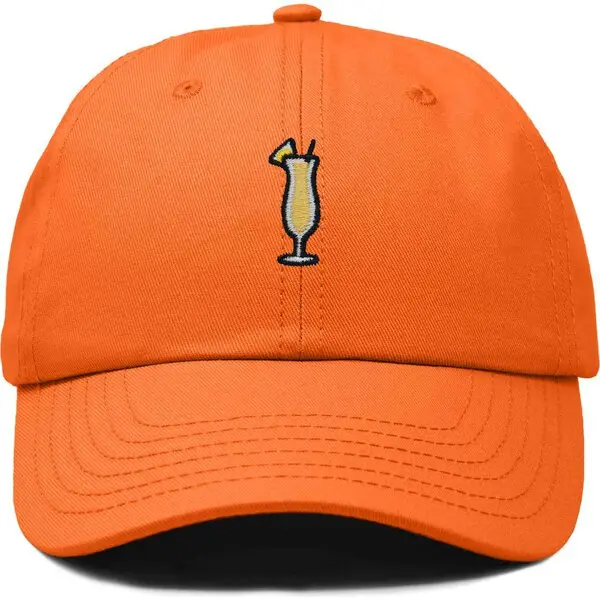 DALIX Pina Colada Embroidered Cap - Orange