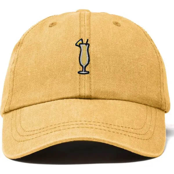 DALIX Embroidered Dad Cap - Washed Gold