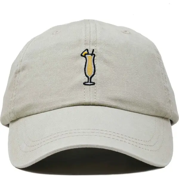 DALIX Pina Colada Embroidered Cap - Washed Stone White