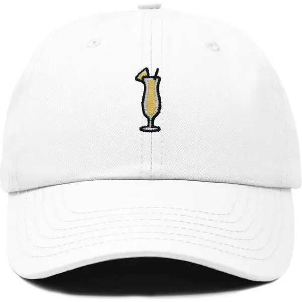 DALIX Pina Colada Embroidered Cap - White