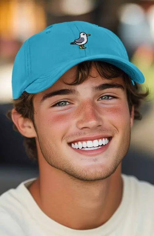 DALIX Seagull Embroidered Cap - Teal