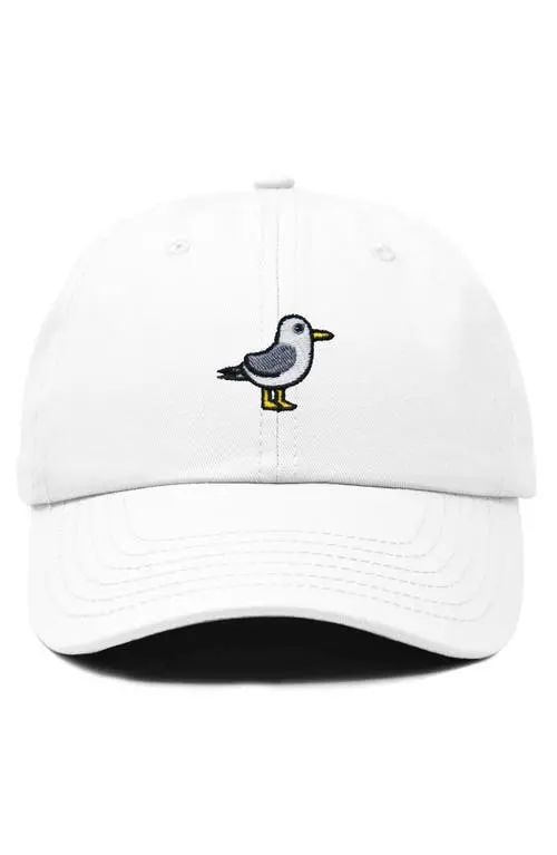 DALIX Seagull Embroidered Cap - White