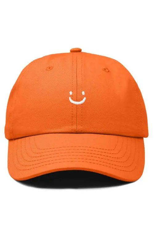DALIX Smile Embroidered Baseball Cap - Orange